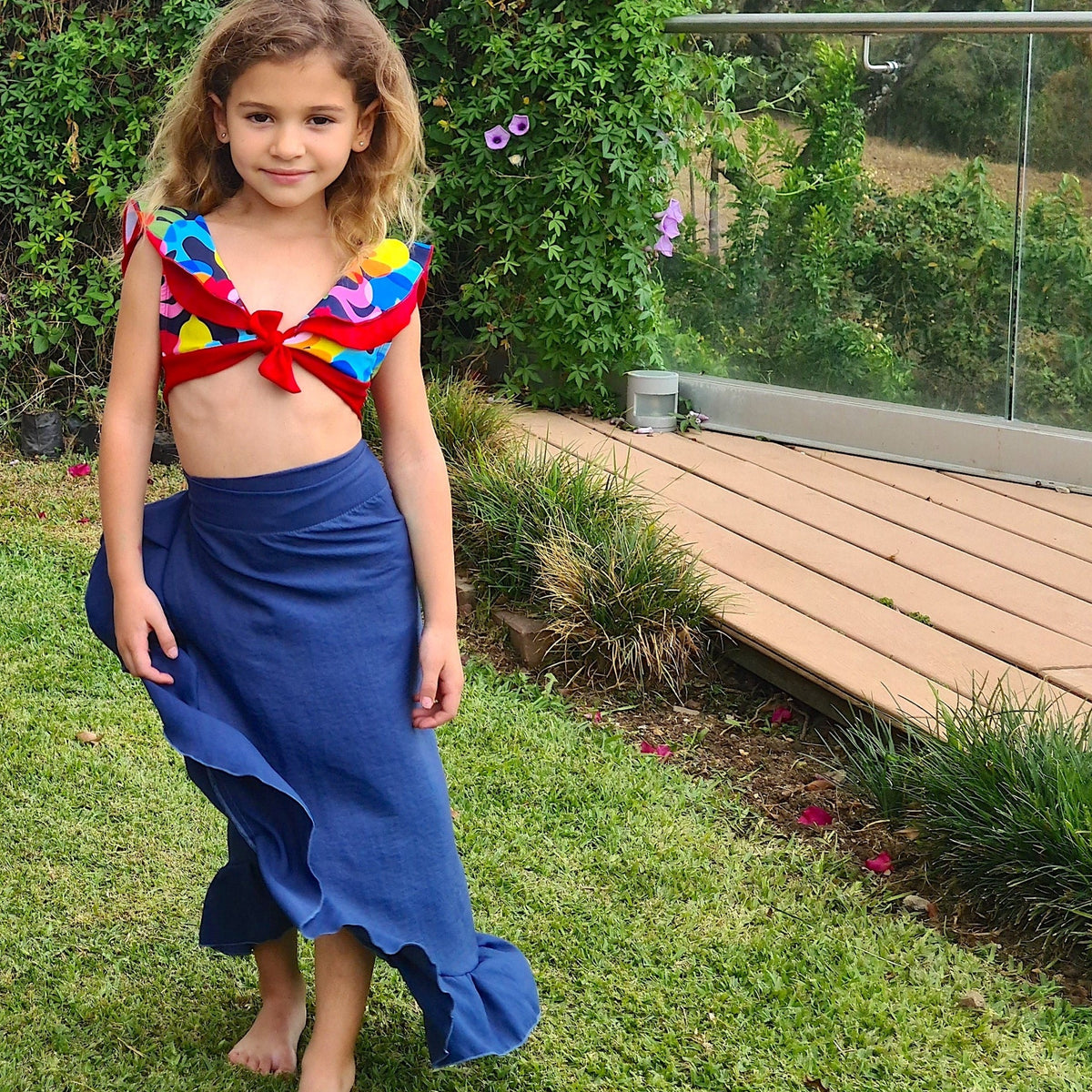 Girl's Wrap Skirt - Navy Blue – Palma and Coco